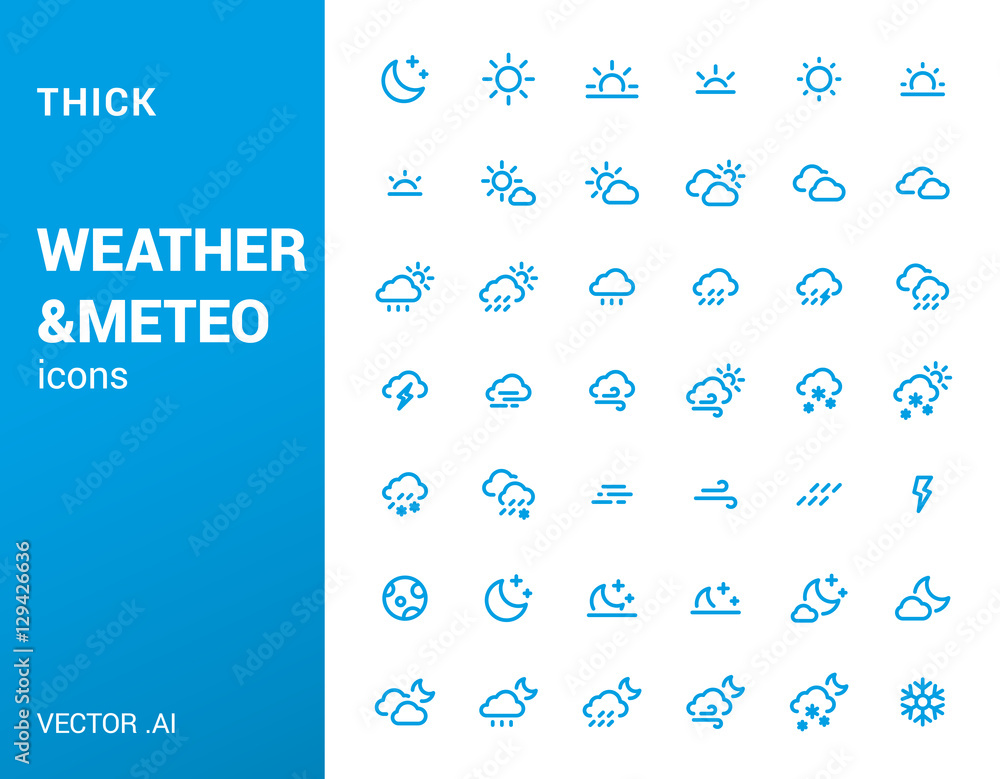 Poster Pack of thick Weather icons. – Wall Art | UkPosters