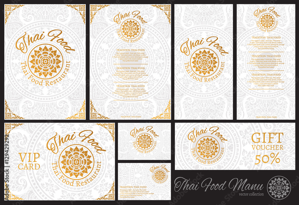vector thai food restaurant menu template.thai tradition backgro Stock ...