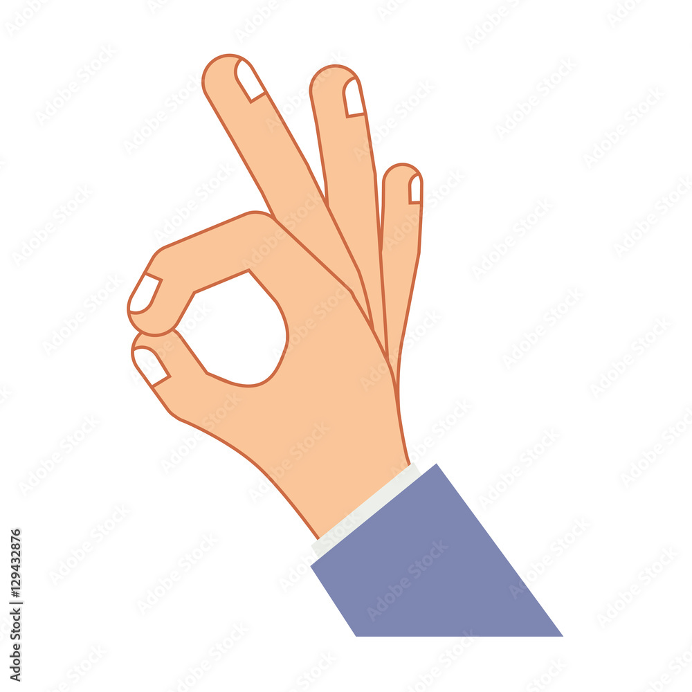 hand colorful with gesture of perfect vector illustration Stock Vector ...