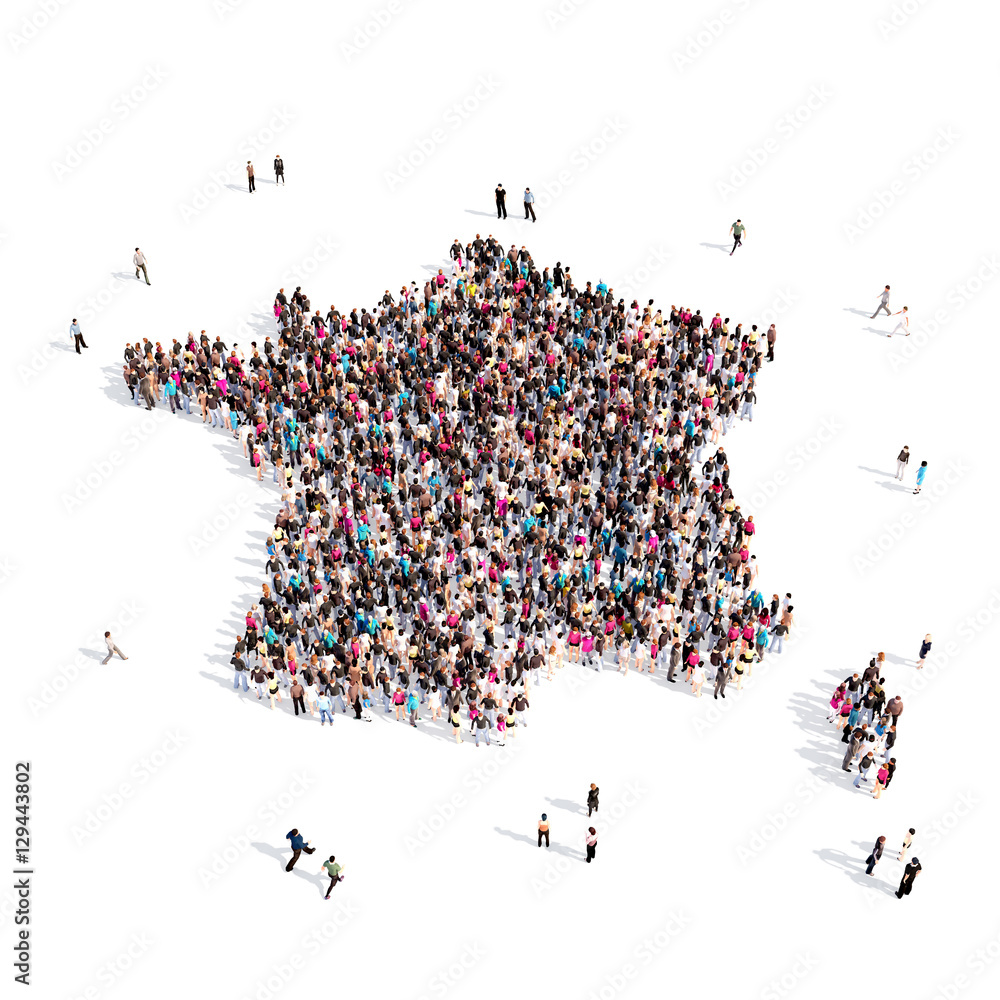 people group shape map France Stock Illustration | Adobe Stock