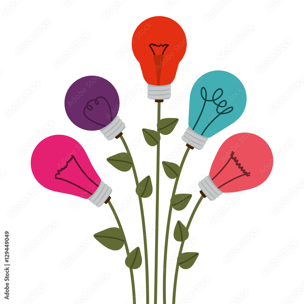 flower in bulb shape with leaves vector illustration Stock Vector ...