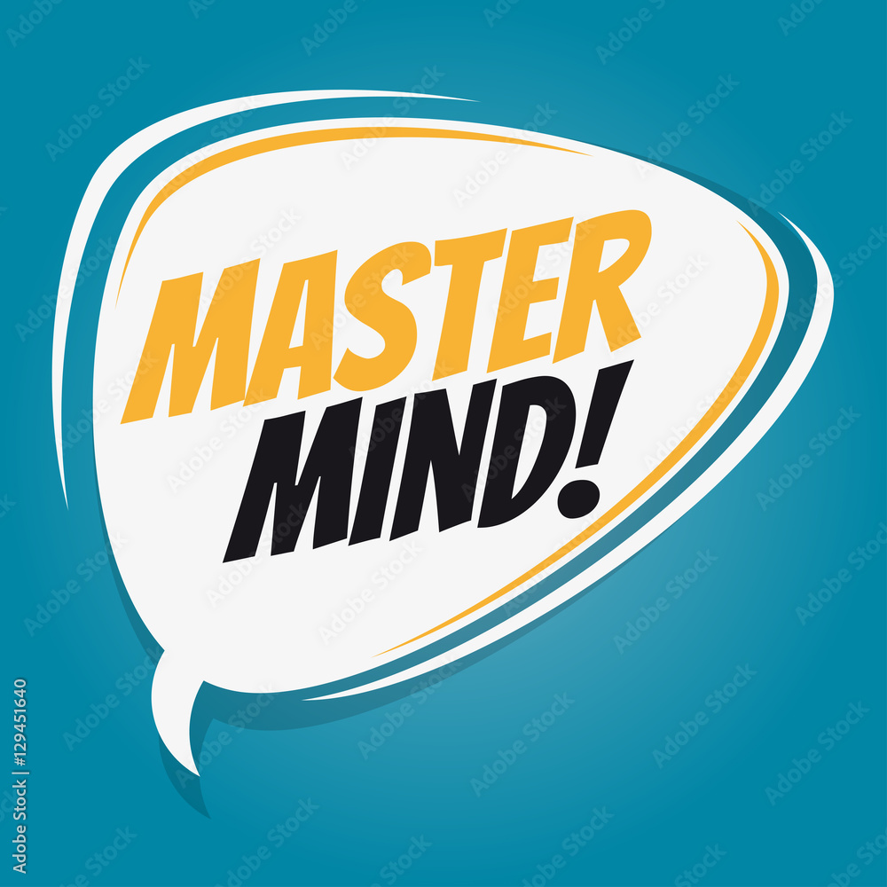 mastermind retro speech balloon vector de Stock | Adobe Stock