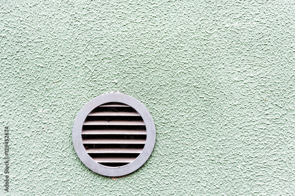 circular plastic air vent in white wall ventilation grille Stock Photo ...