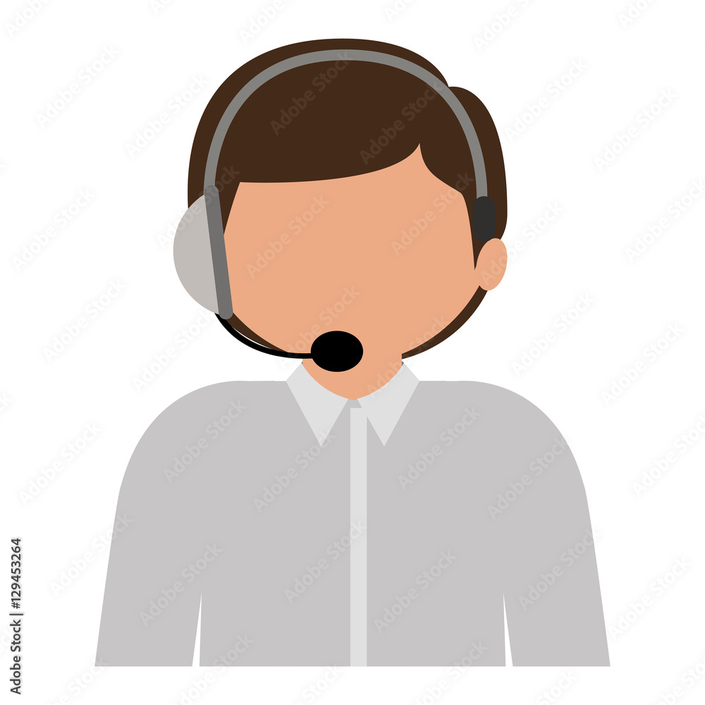 male customer service silhouette icon vector illustration Stock Vector ...