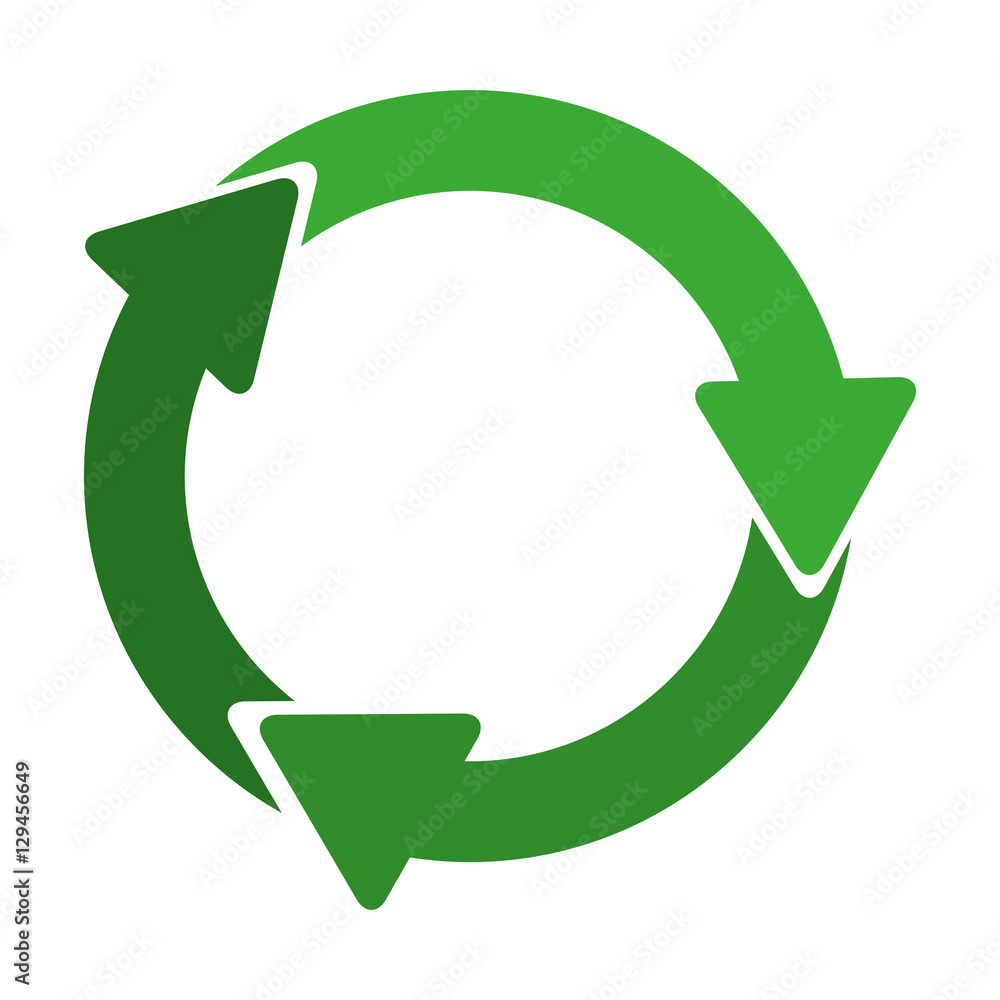 green circular recycling symbol shape with arrows vector illustration ... green circular recycling symbol shape with arrows vector illustration ...