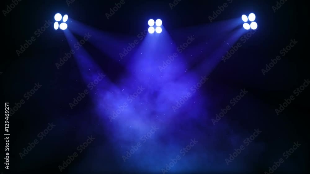 Stage background with flashing lights. Blue. Stock Video | Adobe Stock