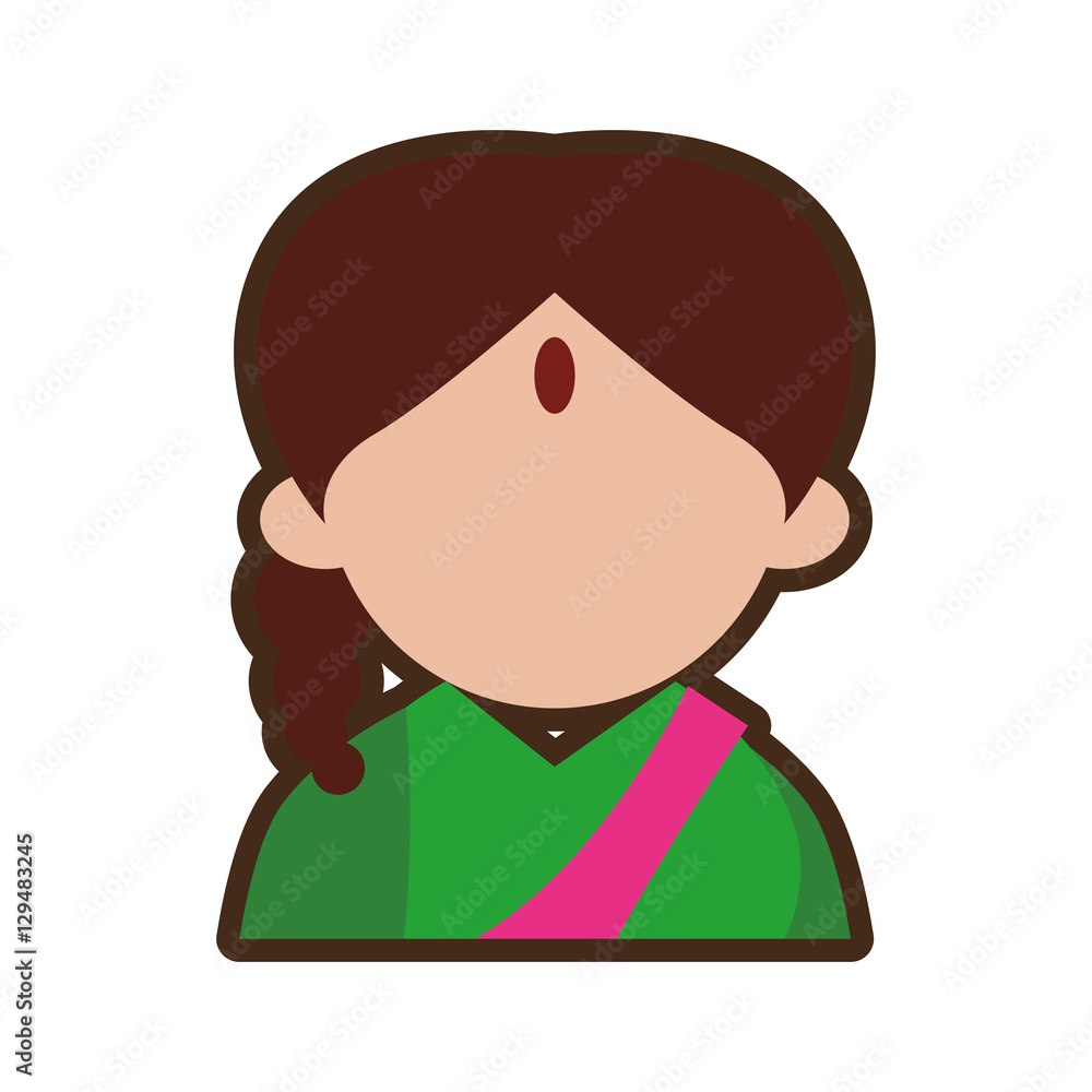 avatar indian woman design vector illustration eps 10 Stock Vector ...