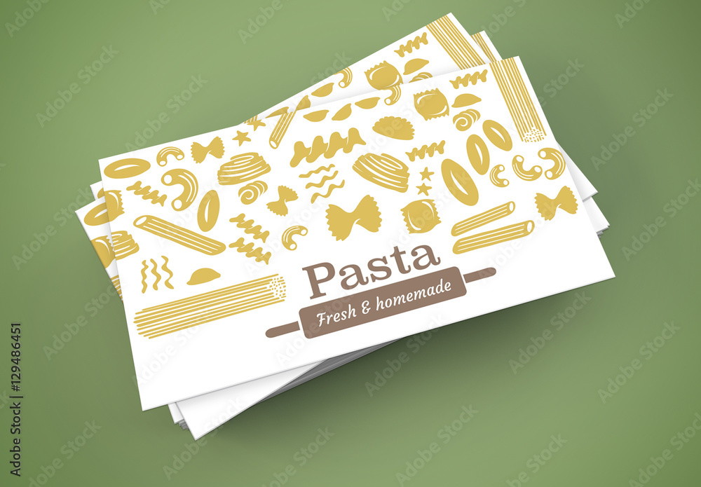 Pasta Maker Business Card Layout Stock Template | Adobe Stock