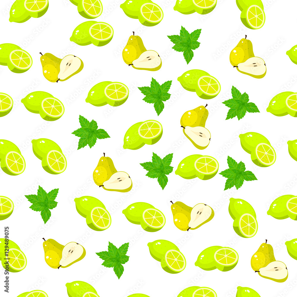 pear lime and slice Stock Vector | Adobe Stock