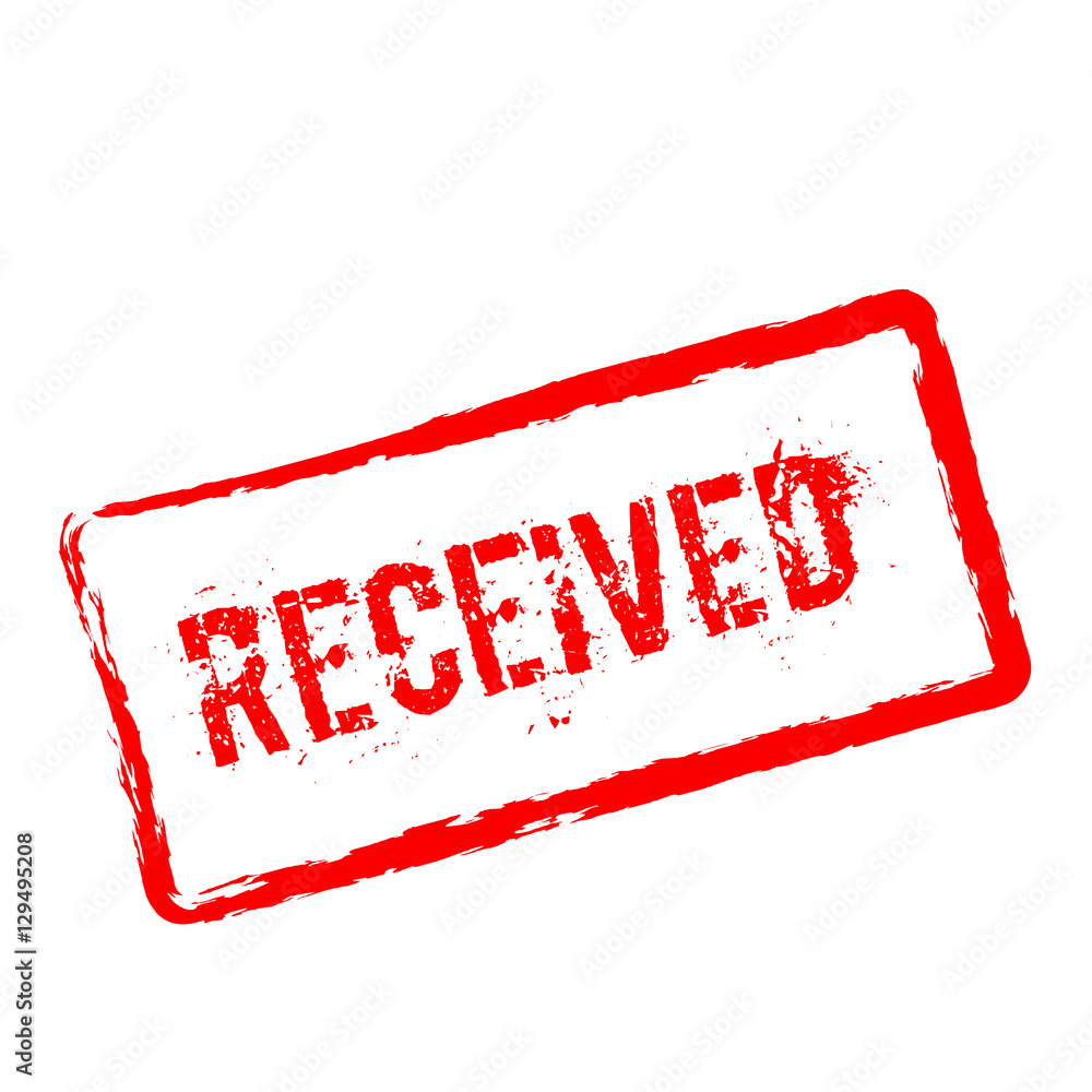 Received red rubber stamp isolated on white background. Grunge ...