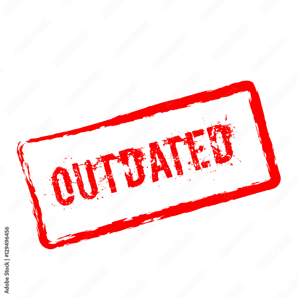 Outdated red rubber stamp isolated on white background. Grunge ...