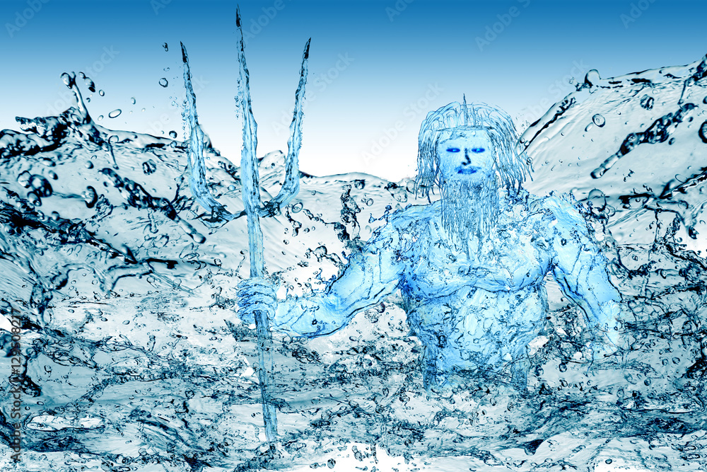 poseidon make from water splash Stock Illustration | Adobe Stock