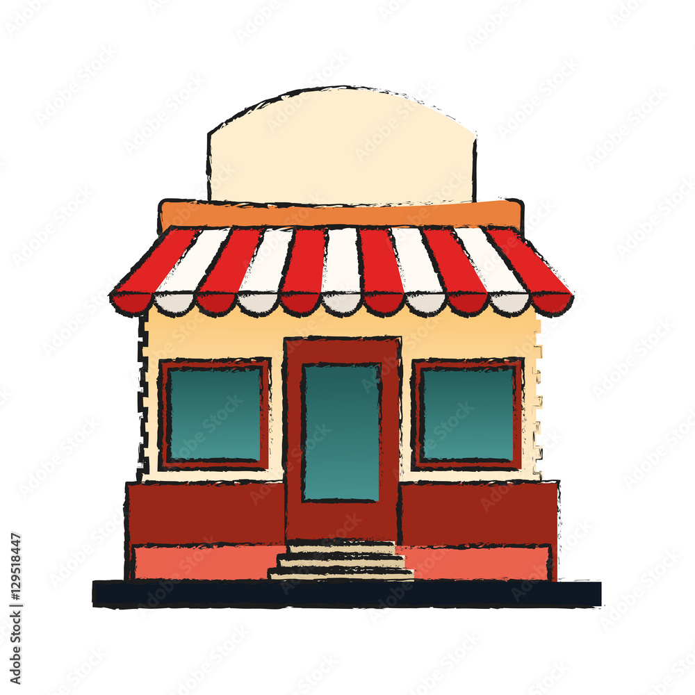 Small store icon. Shop retail market and business theme. Isolated ...