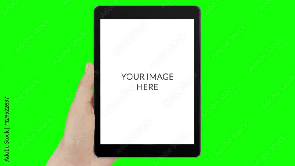 8 tablet and mobile phone shots. Green Screen. Femaleand male hand ...