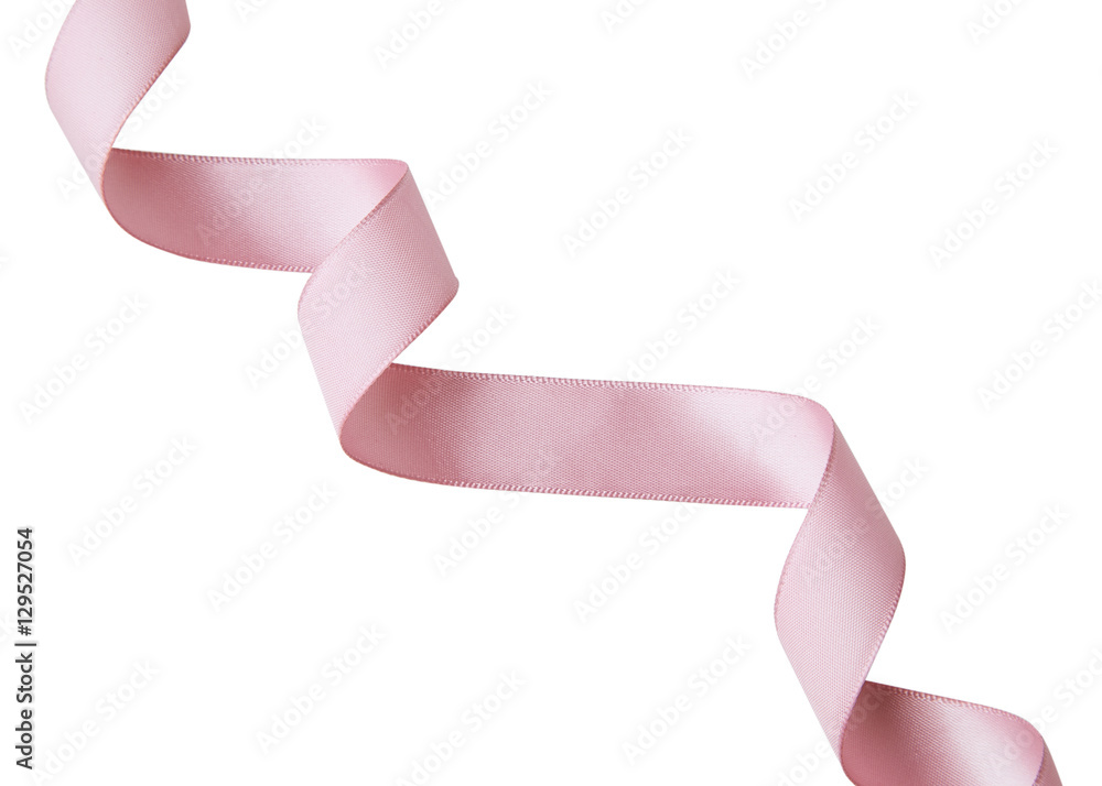 Pink ribbon over white background Stock Photo | Adobe Stock