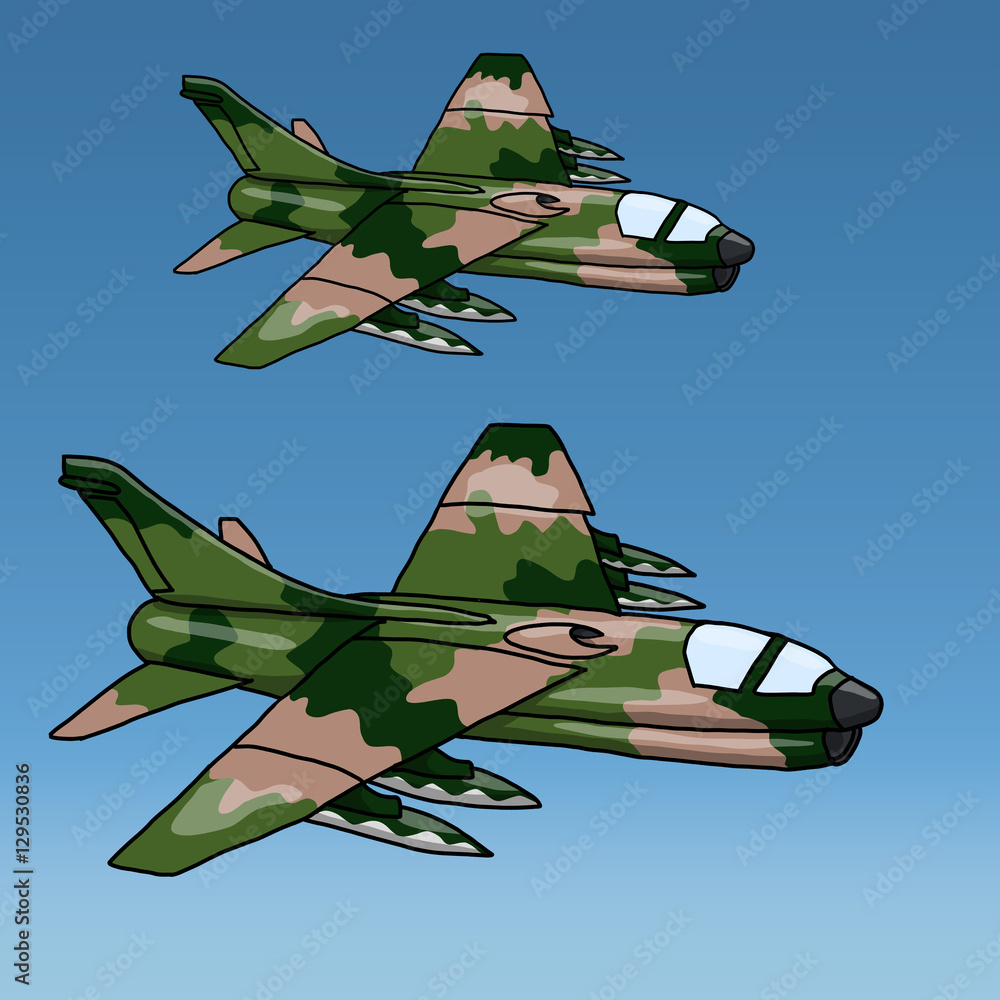 Illustrazione Stock Hand drawn cartoon illustration of Military ...