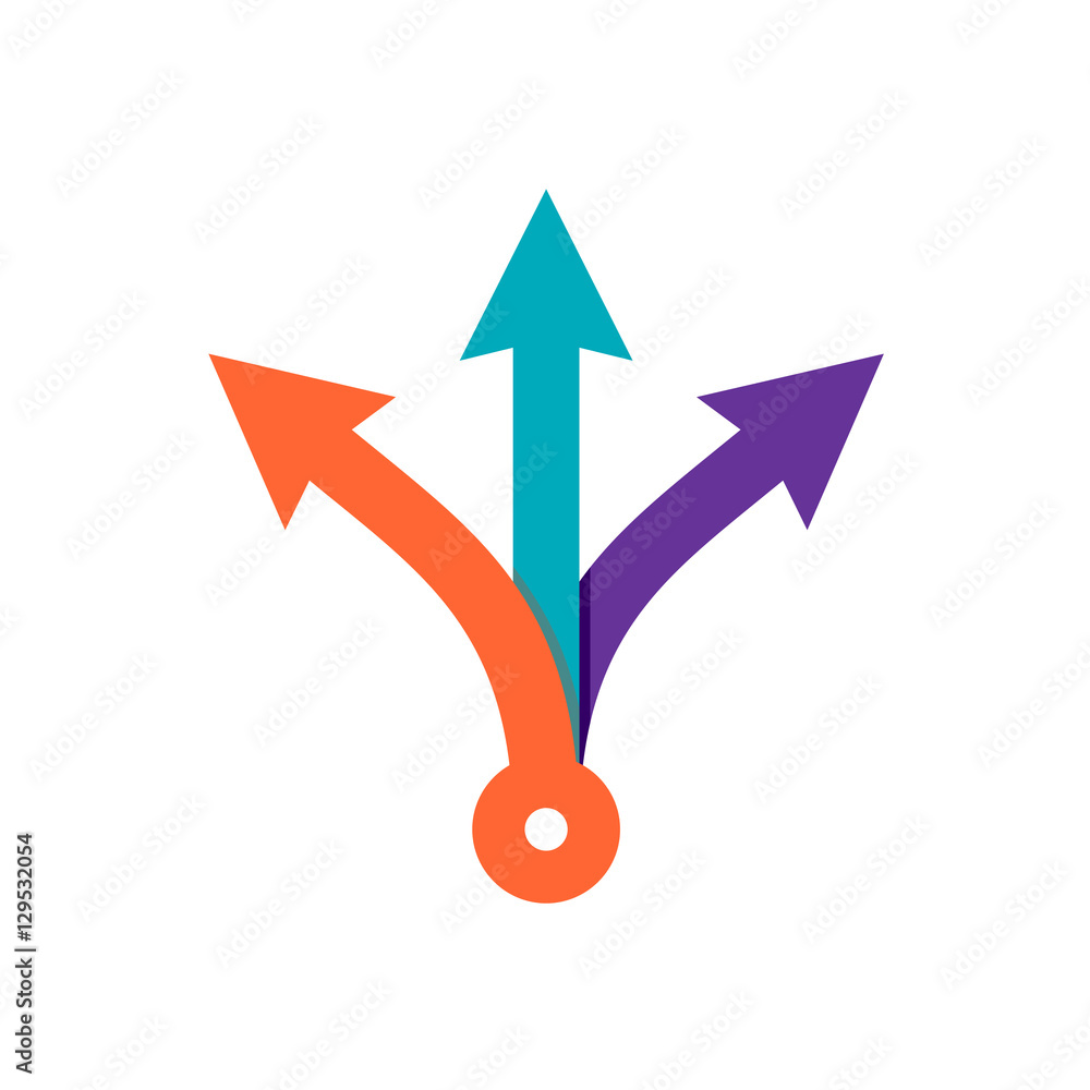 Three way direction color arrows Stock Vector | Adobe Stock