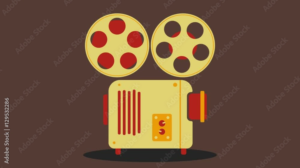 Retro cinema icon with smooth waving animation. Available in 4K FullHD ...