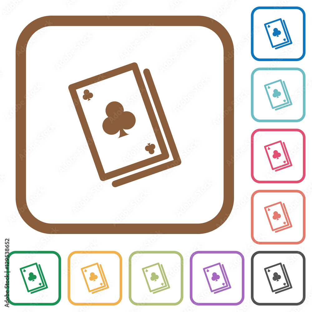 Card game simple icons Stock Vector | Adobe Stock