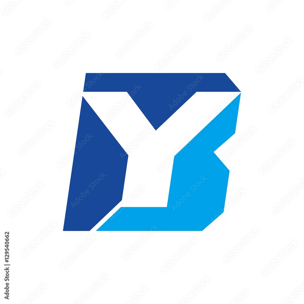 lettermark logo of letter B and Y Stock Vector | Adobe Stock