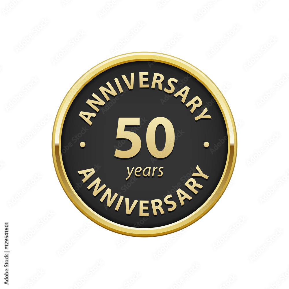 Anniversary 50 years badge Stock Vector | Adobe Stock