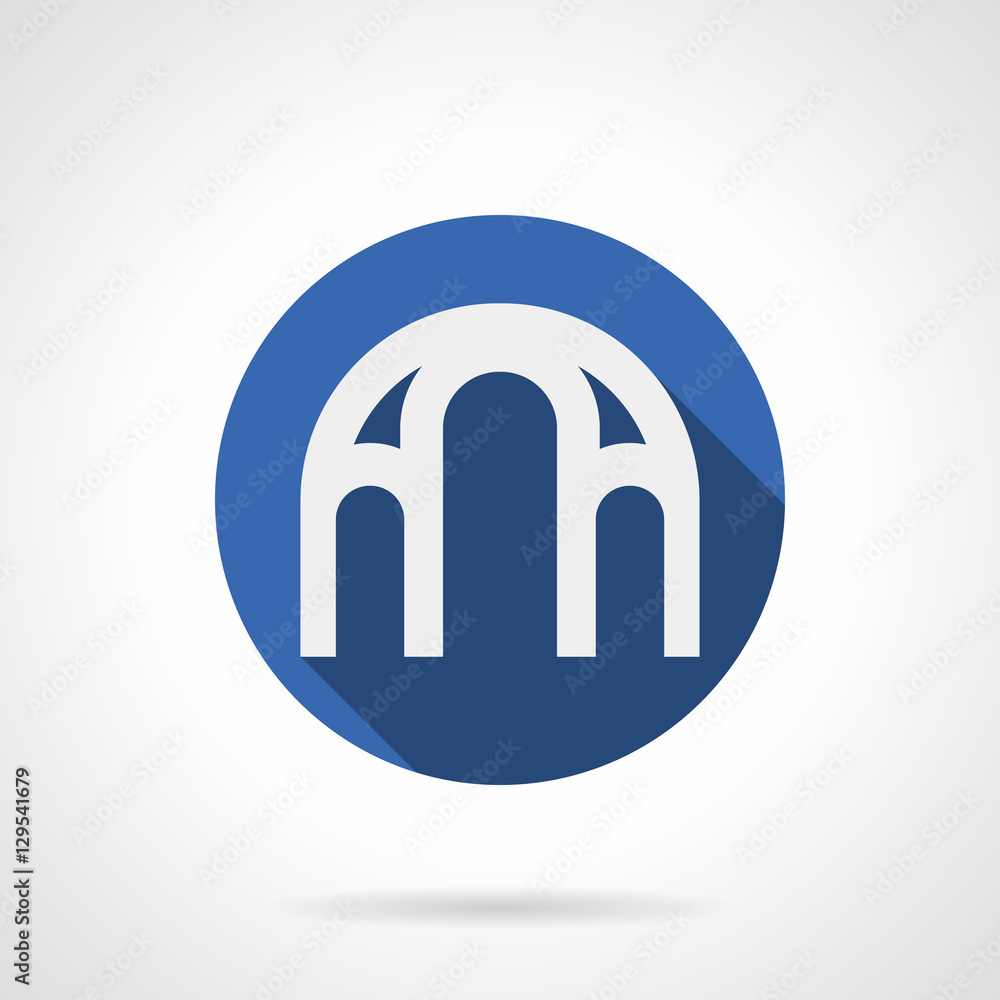 Arched structure blue round vector icon Stock Vector | Adobe Stock