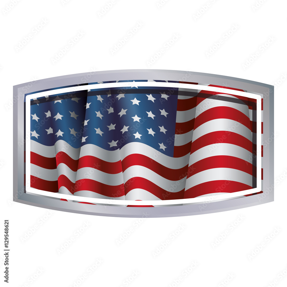 Usa flag inside frame icon. United nation us country and american ...