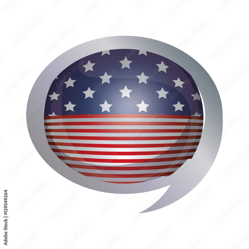 Usa flag inside bubble icon. United nation us country and american ...