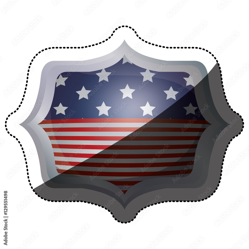 Usa flag inside frame icon. United nation us country and american ...