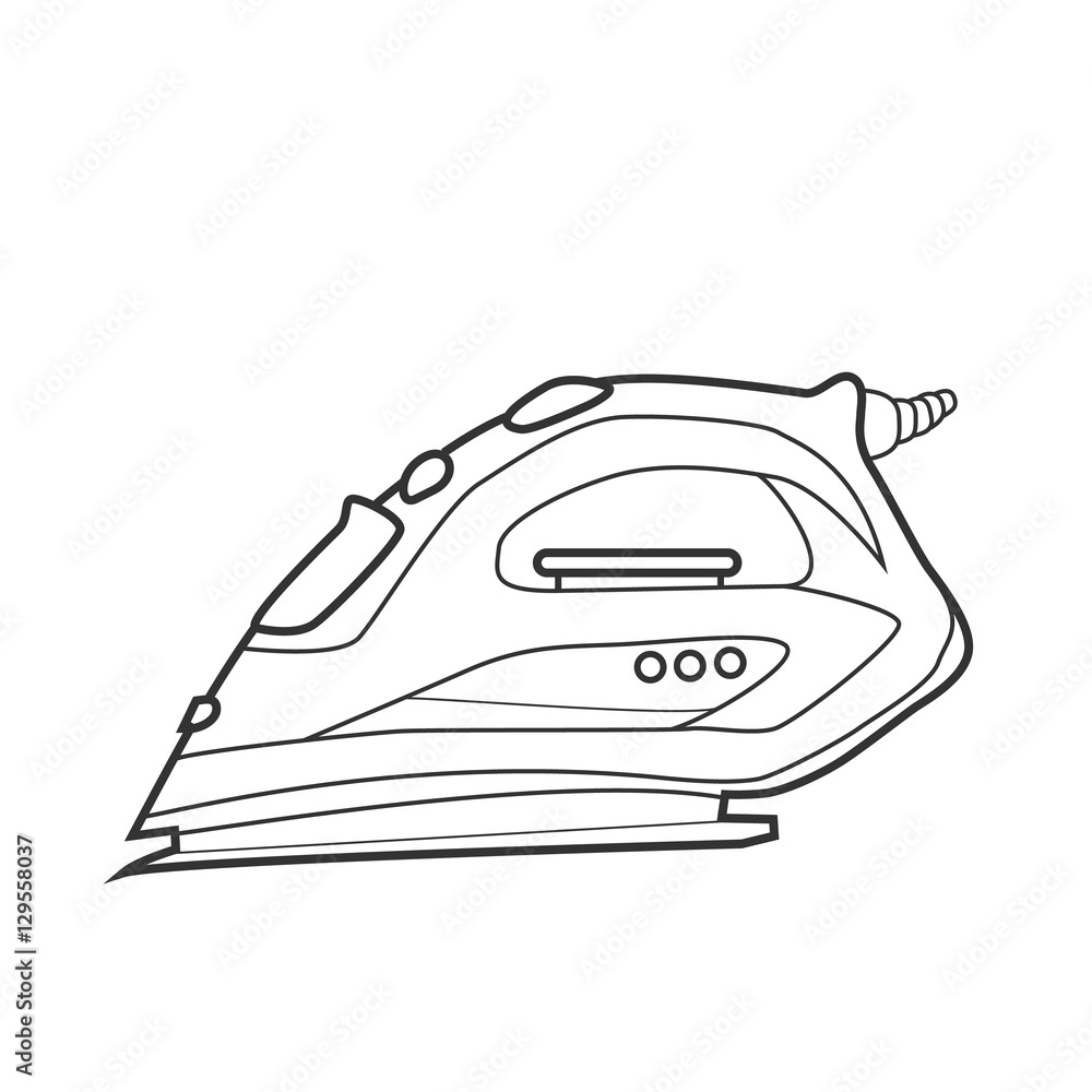 Symbol iron. Icon for web site. Line art vector illustration Stock ...