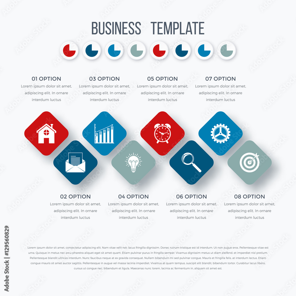 Vector square infographics with icons. Stock Vector | Adobe Stock