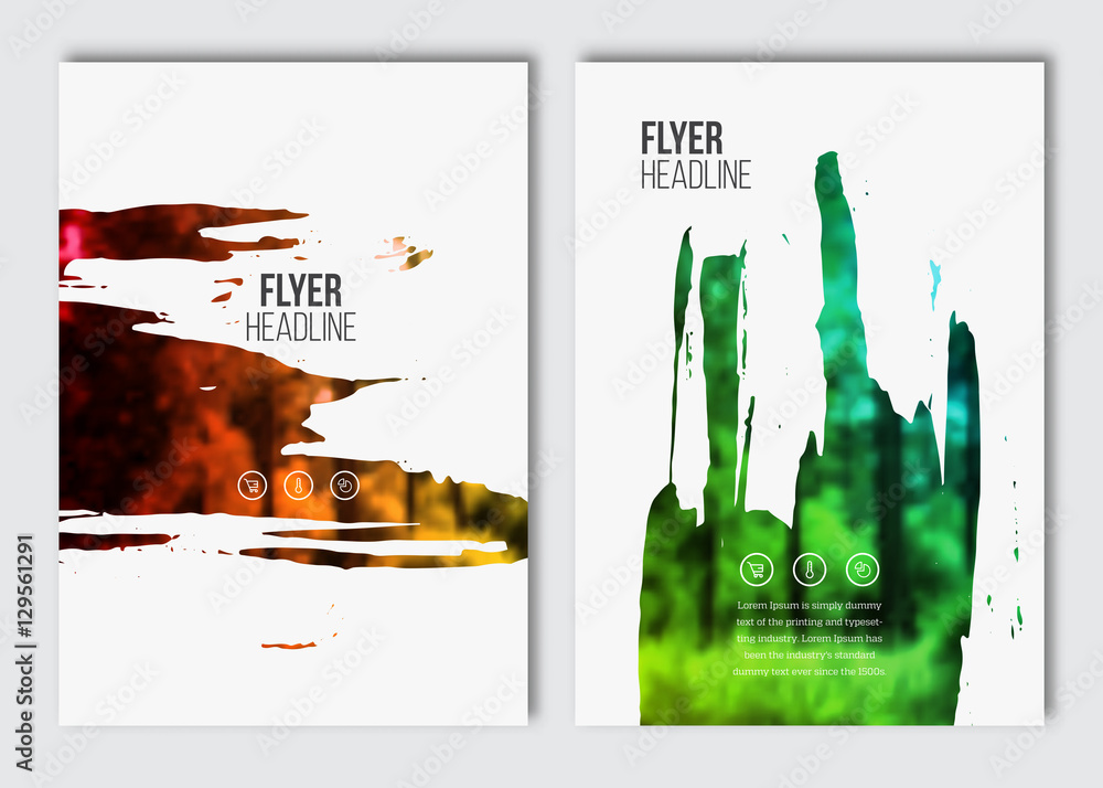 Flyer layout template. Vector brochure background with elements for ...
