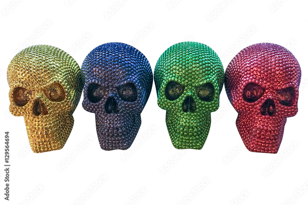 colored human skulls isolated on white background Stock Photo | Adobe Stock