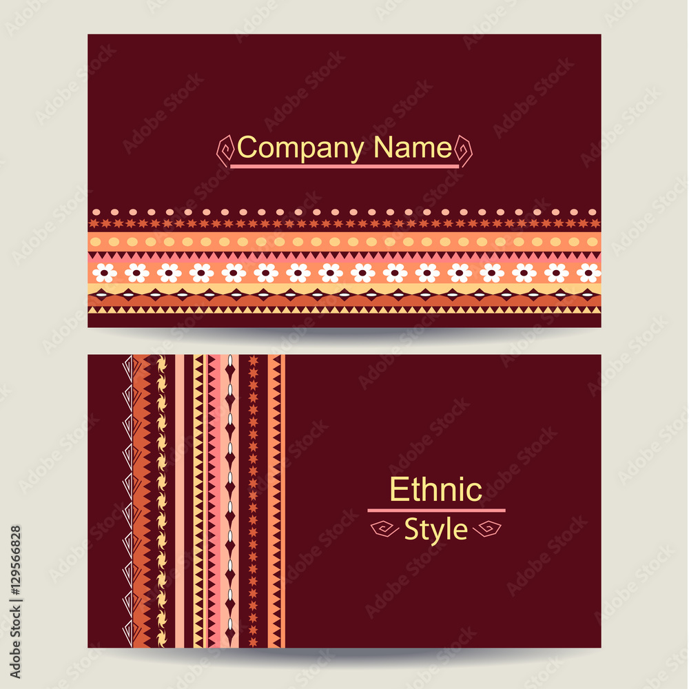 Ethnic business card template Stock Vector | Adobe Stock