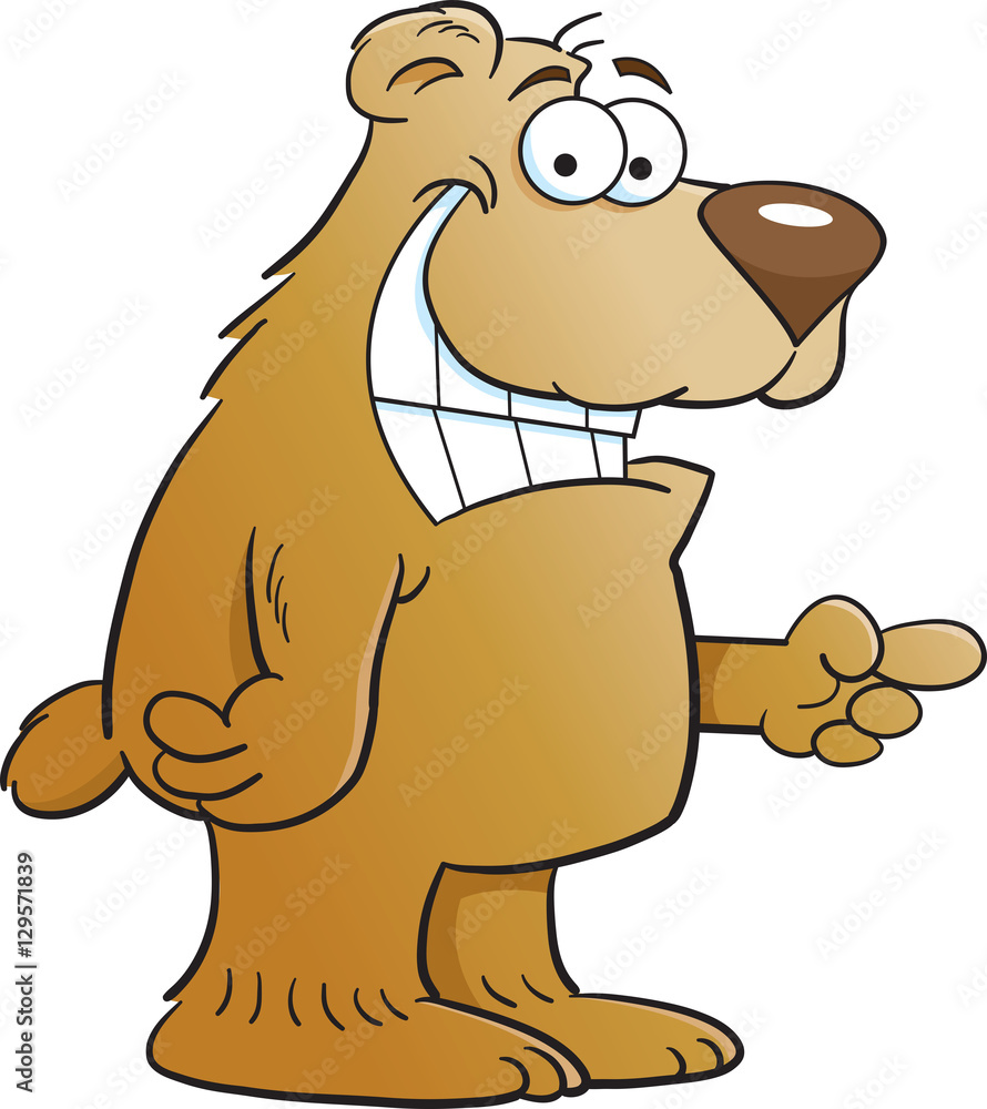 Cartoon illustration of a bear pointing. Stock Vector | Adobe Stock
