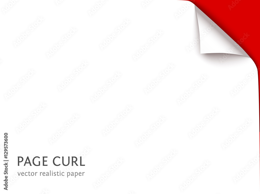 Sheet of paper with curl corner. Vector illustration Stock Vector ...
