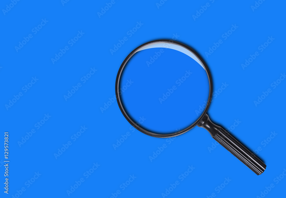 Magnifying Glass, Isolated On Blue Background Stock Photo | Adobe Stock