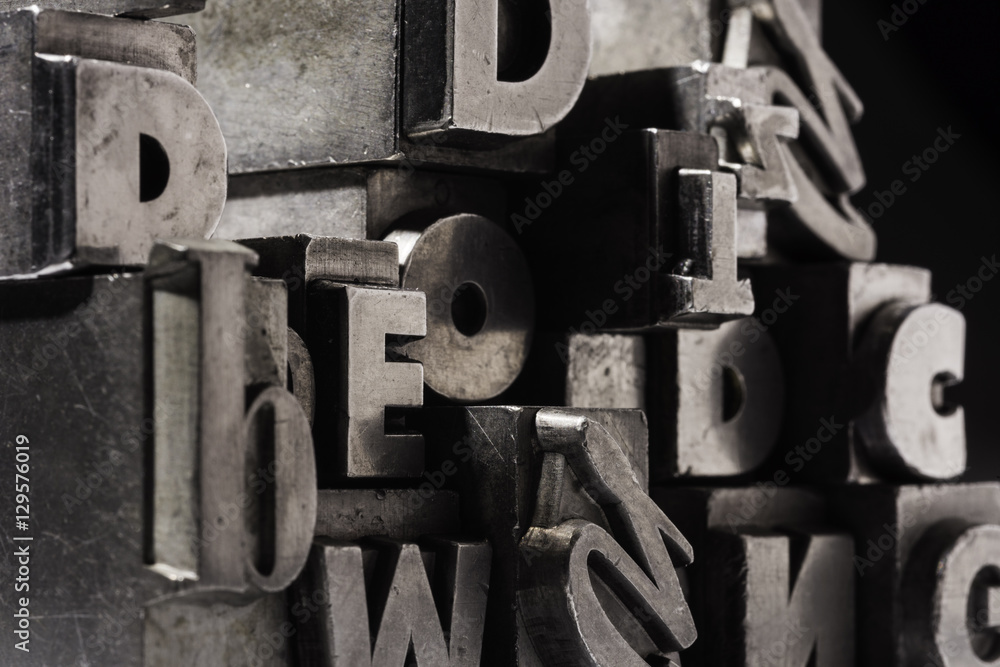 Zdjęcie Stock: Metal Letterpress Types. Historical letterpress types ...