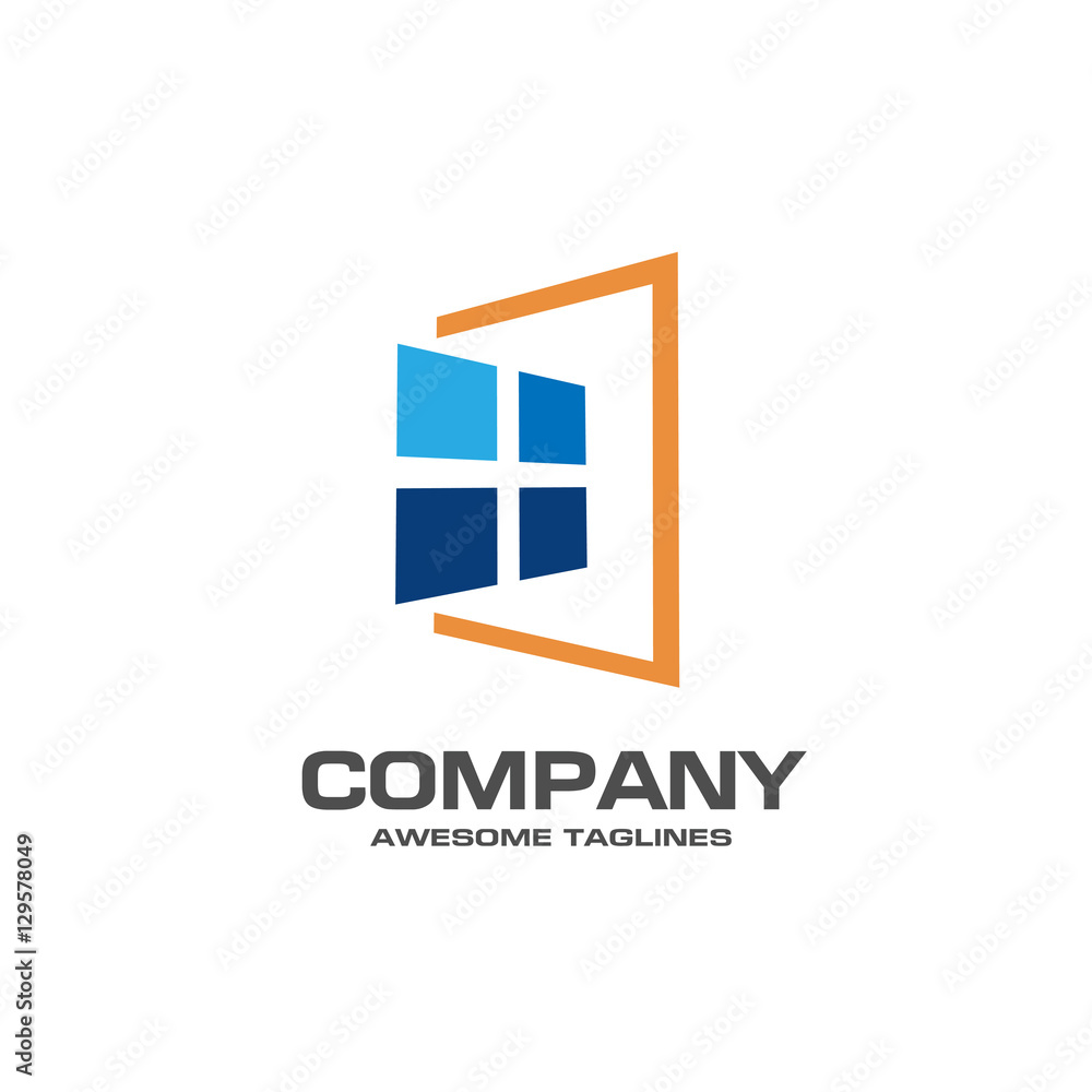 Vecteur Stock Window logo template vector, abstract windows and glass ...