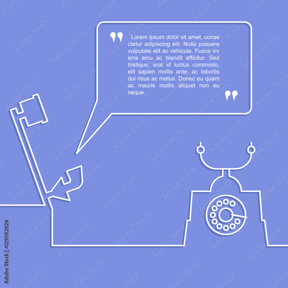 Retro telephone with speech bubble for your text. Vector phone call ...