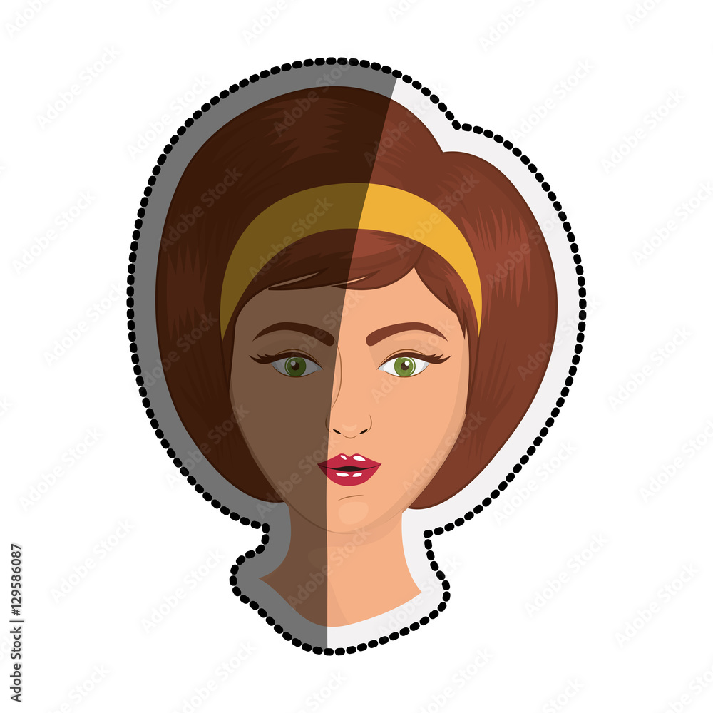 Retro woman cartoon icon. Girl vintage beautiful classic and fashion ...