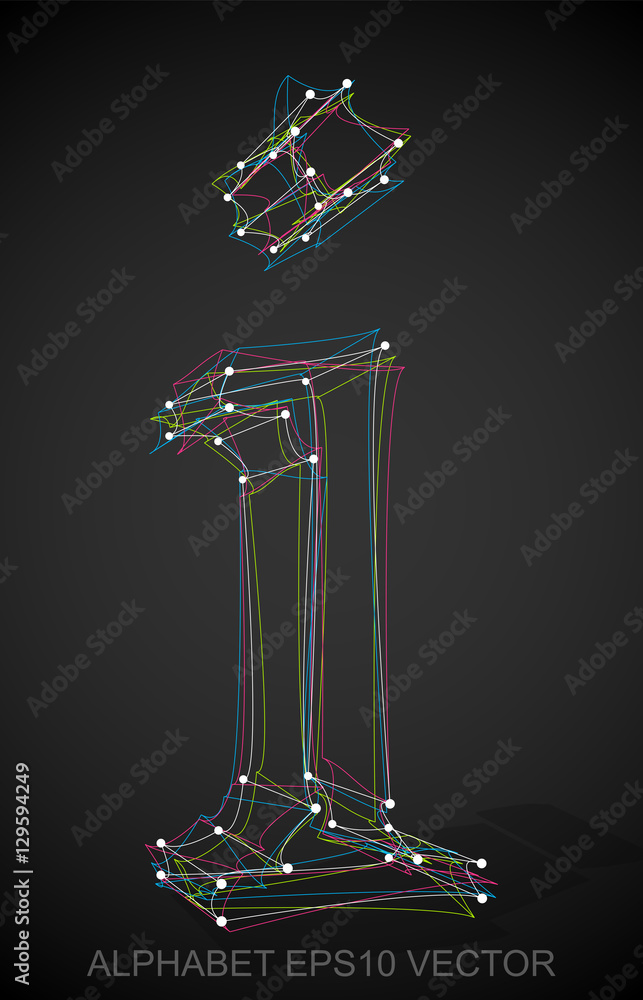 Vector illustration of a Multicolor sketched I. Hand drawn 3D I. Stock ...