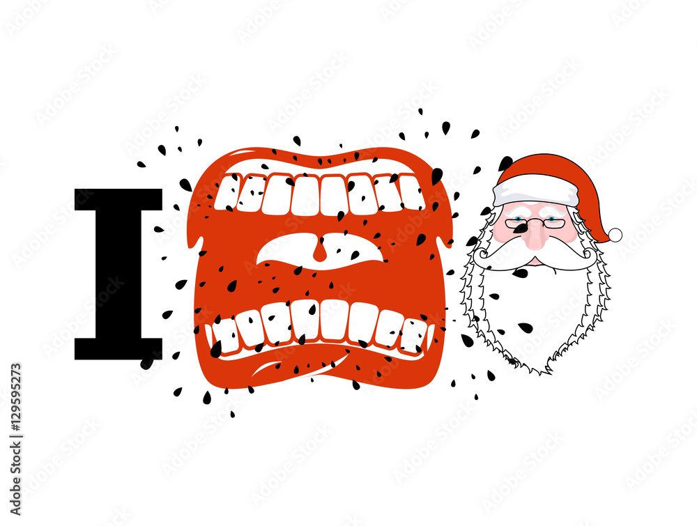 I hate Santa. shout symbol of hatred face Santa Claus. Aggressiv Stock ...