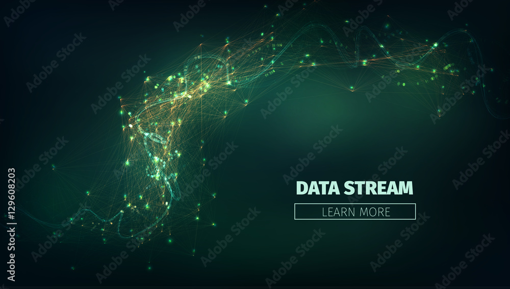 Abstract data stream vector background. Technology futuristic ...