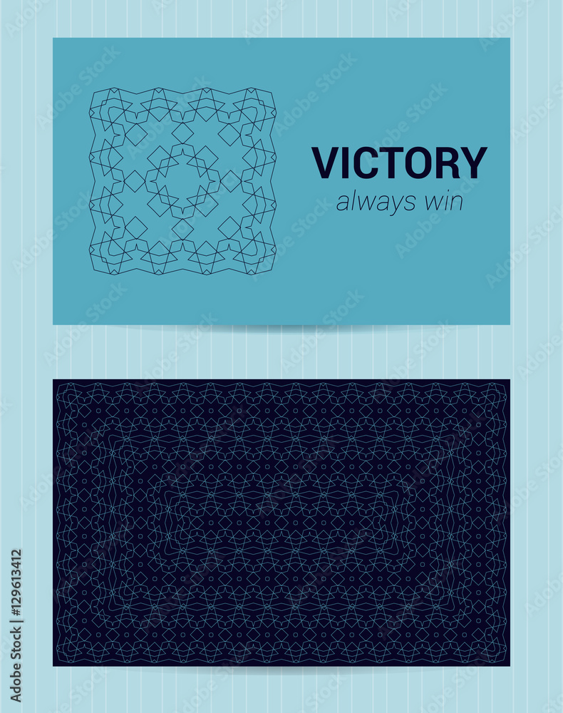 Two sided business card . Ornamental design template with front and ...
