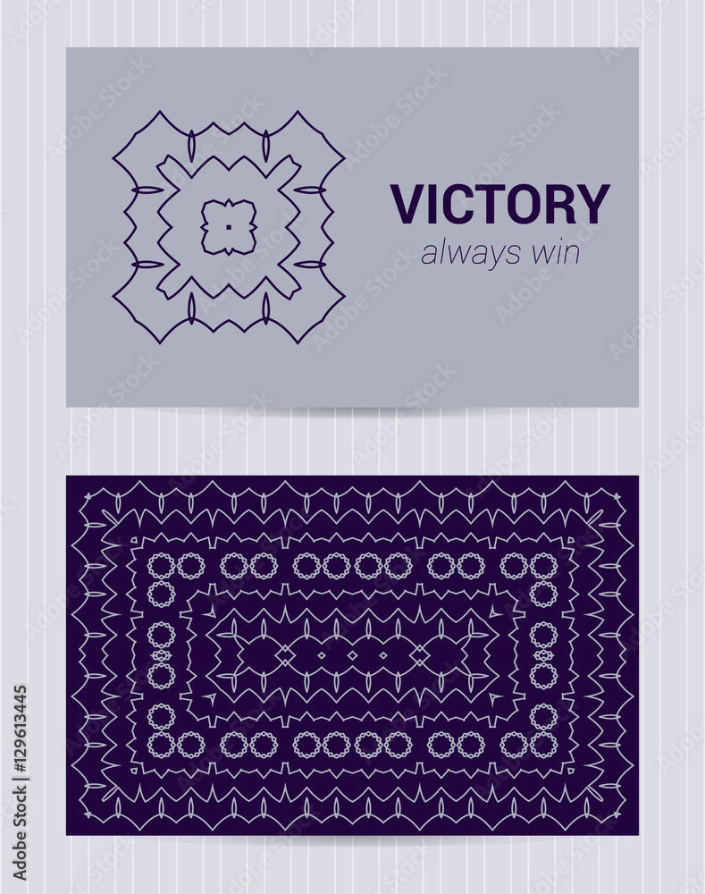 Two sided business card . Ornamental design template with front and ...