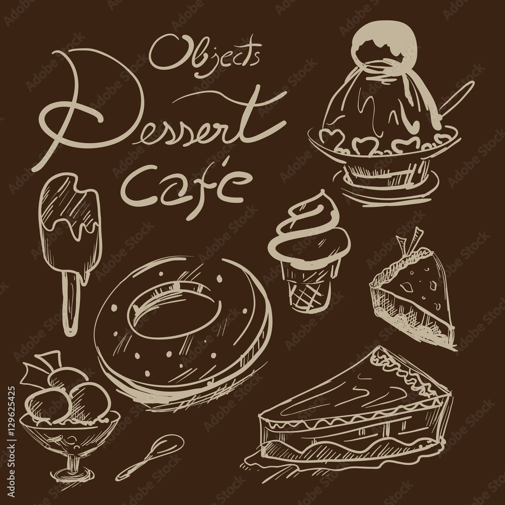 drawing dessert object Stock Vector | Adobe Stock