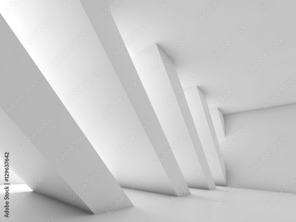 Abstract empty room. Diagonal columns 3 d Stock Illustration | Adobe Stock