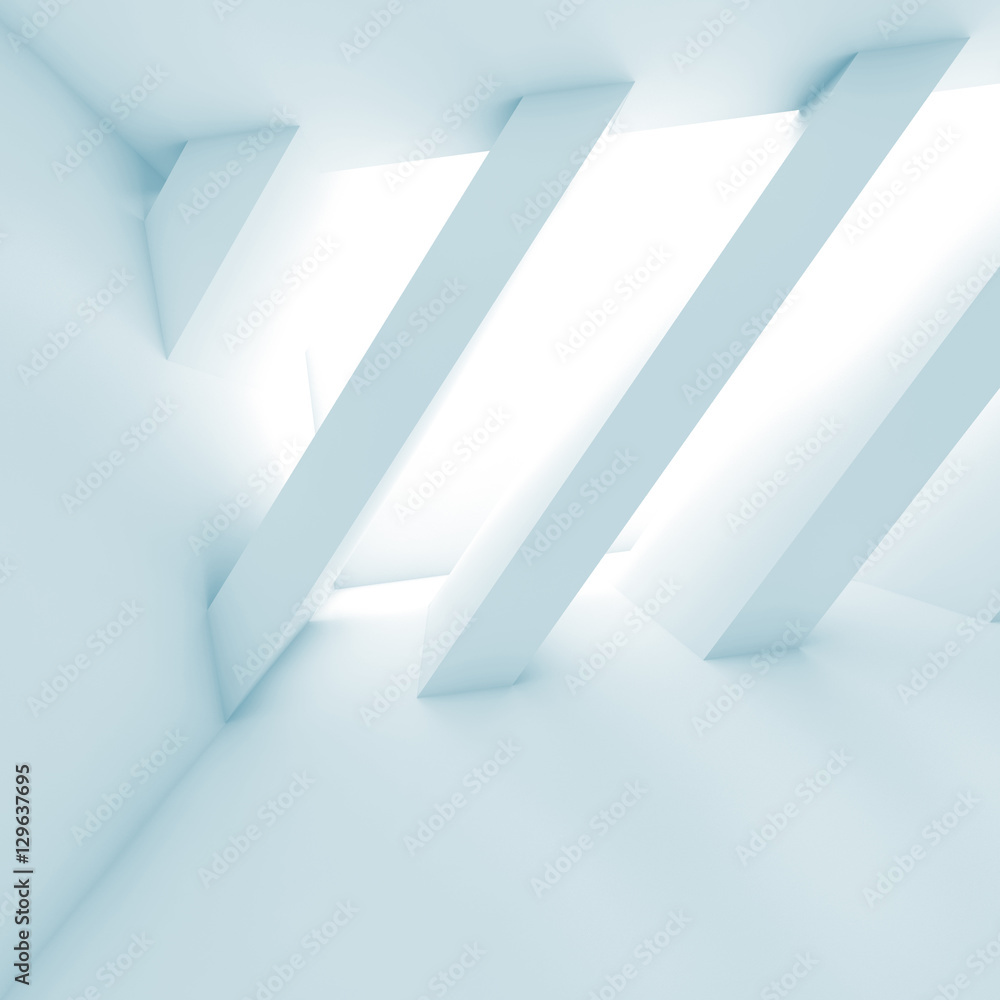 Abstract white empty room with diagonal columns Stock Illustration ...