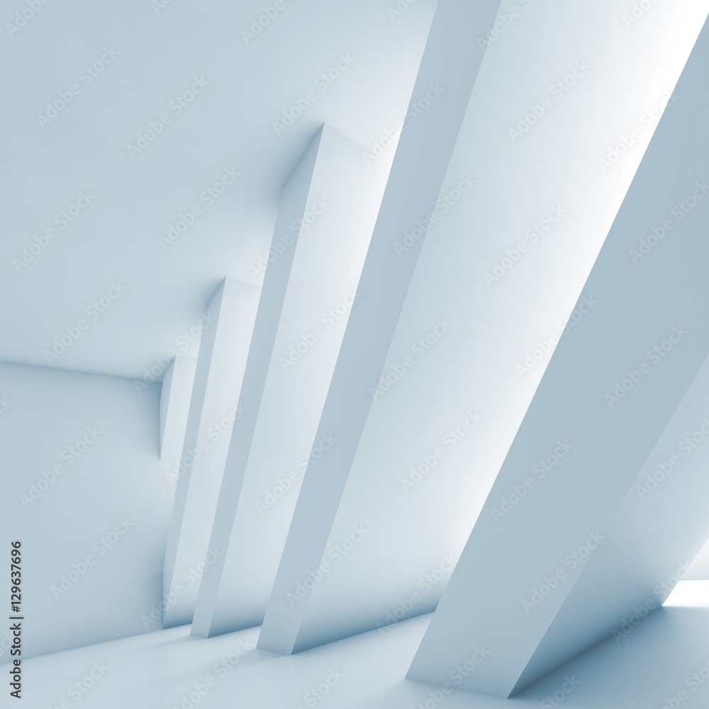 Abstract empty room, diagonal columns in a row Stock Illustration ...